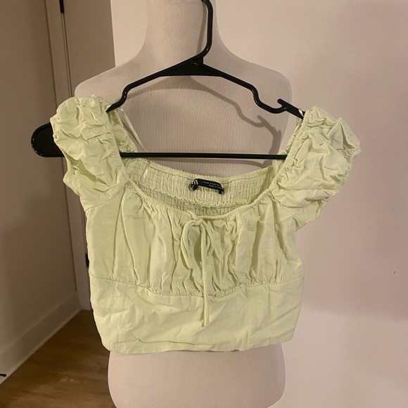 Tops | Zara Lime Green Crop Top | Poshmark